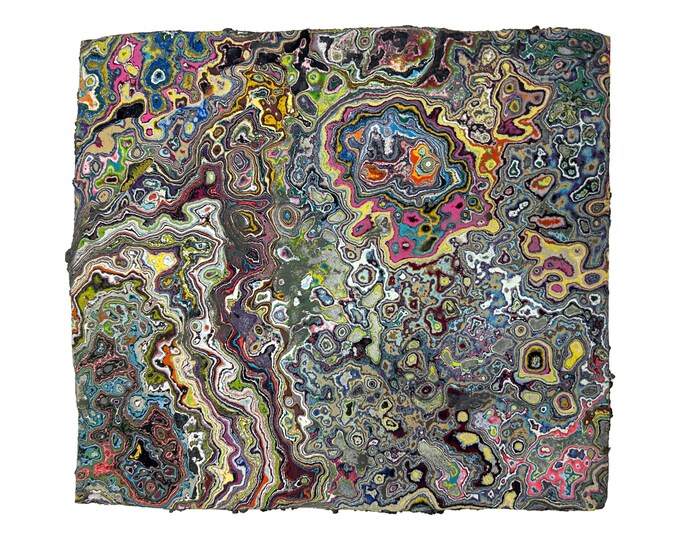 Sanded Graffite (graffiti Fordite) Slab #174 @ 26.2oz/742g [6.25" X 5.5 ...