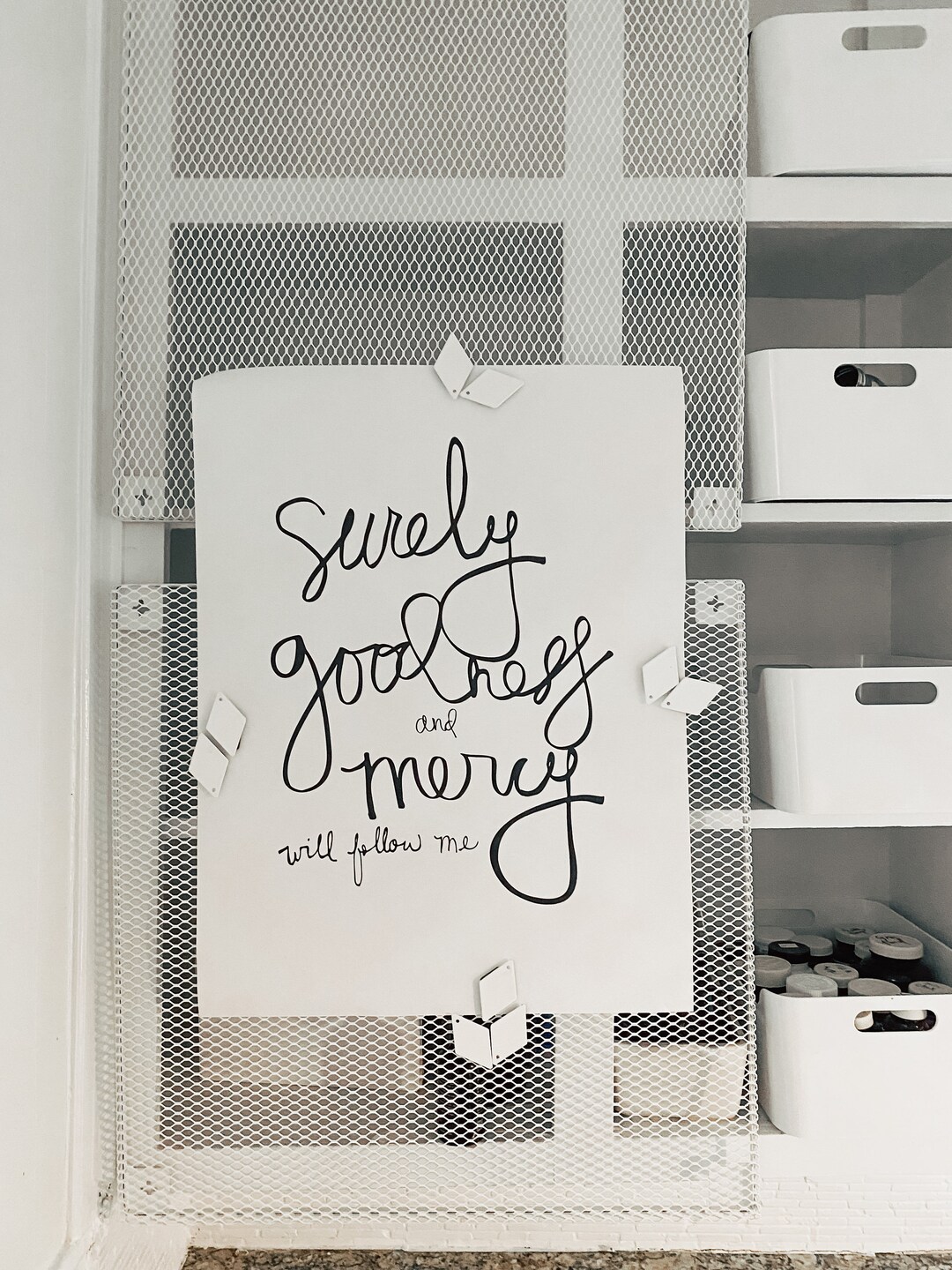 Surely Goodness and Mercy. Digital Wall Art. Printable. Hand Lettering ...