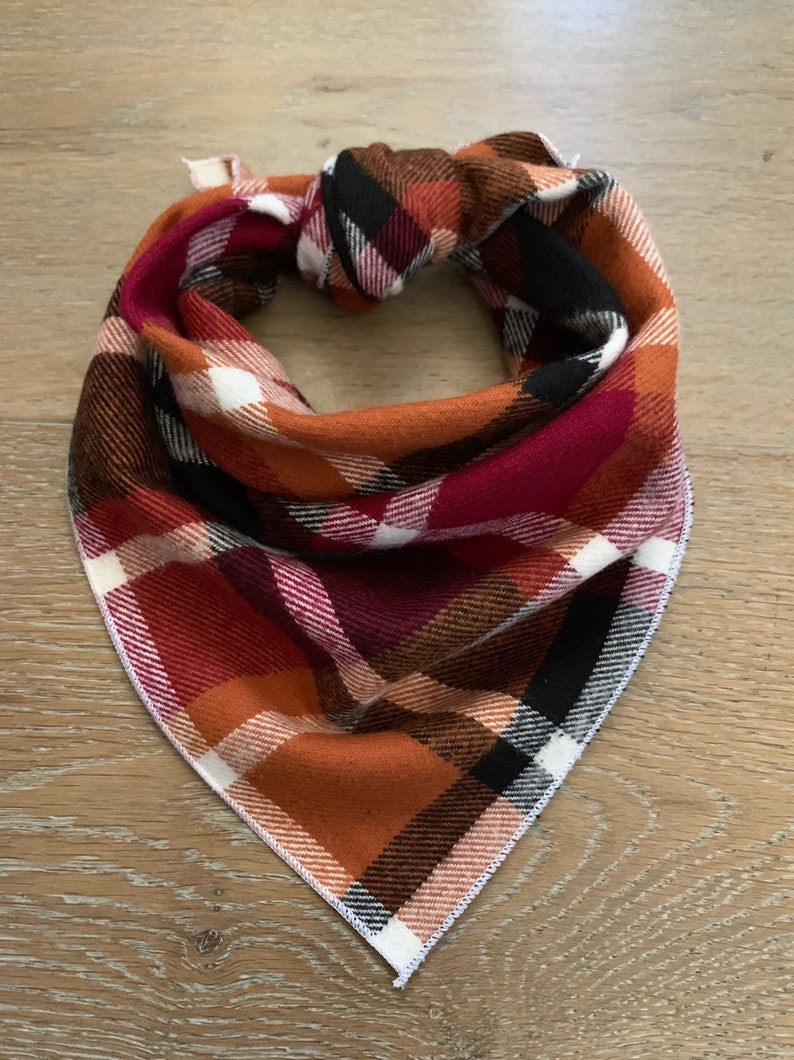 Dog Bandana fall plaid winter dog bandana flannel bandana | Etsy