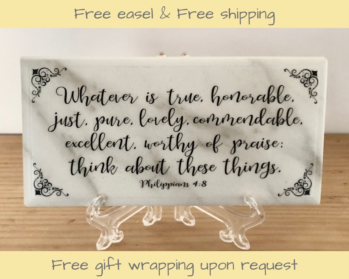 Philippians 4:8 Sign Made of Ceramic Tile/whatever is True | Etsy