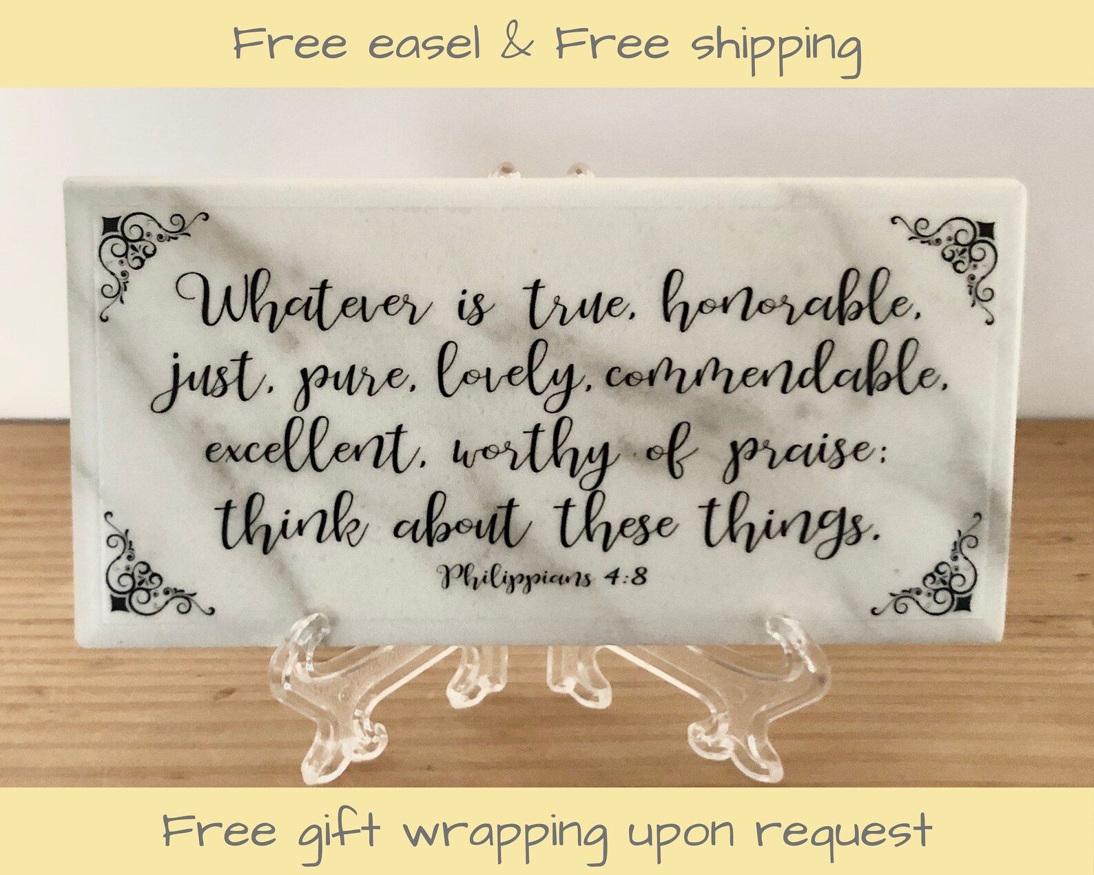 Philippians 4:8 Sign Made of Ceramic Tile/whatever is True | Etsy