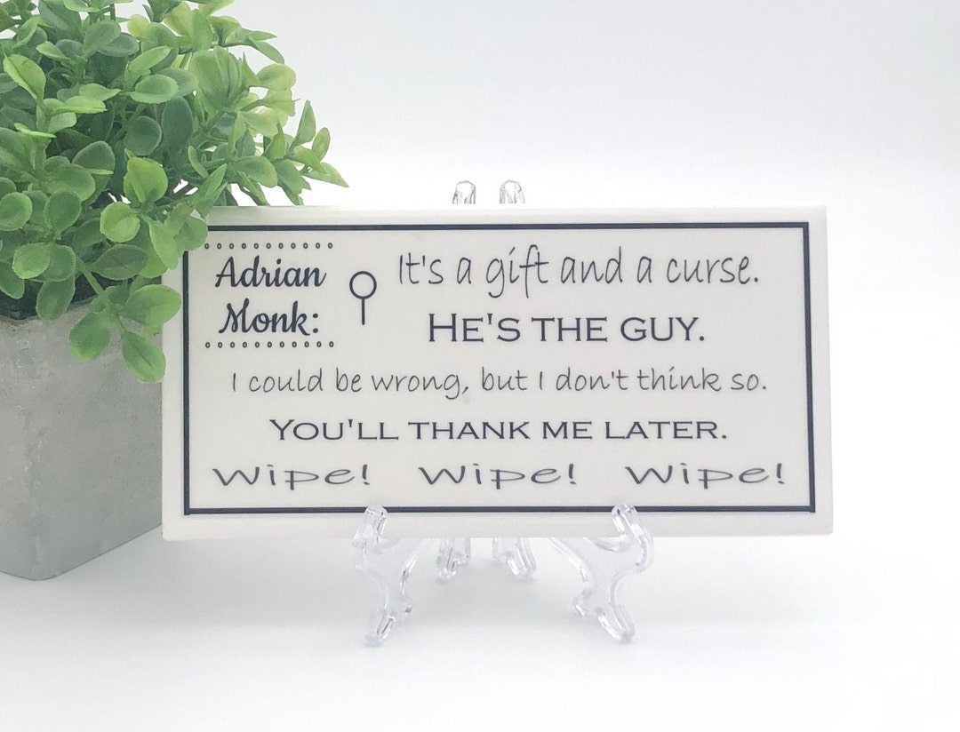 Adrian Monk Sayings/mystery Lovers Gift/monk TV Show/tony Shalhoub/monk ...