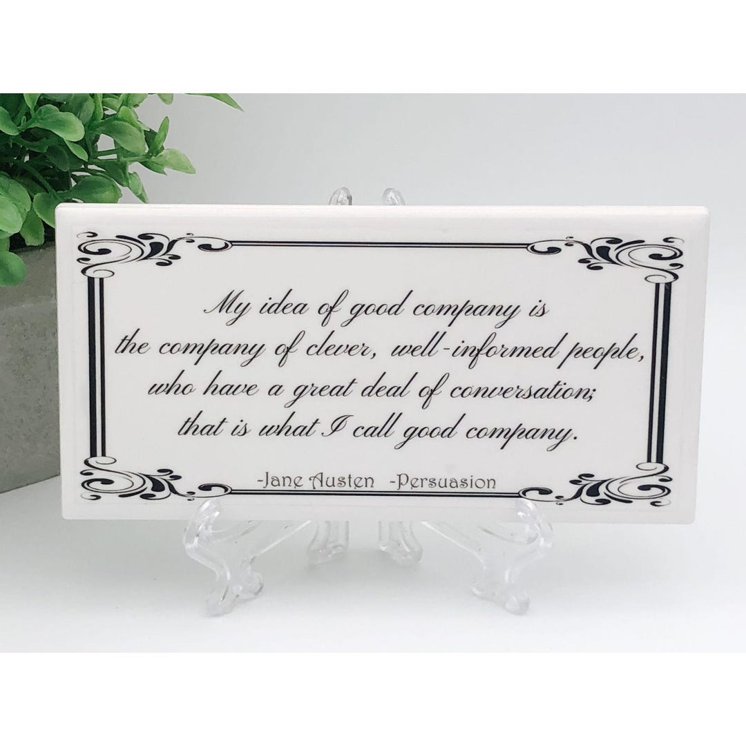 Jane Austen Quote Sign: Persuasion Guestroom Sign - Ceramic Tile Decor ...
