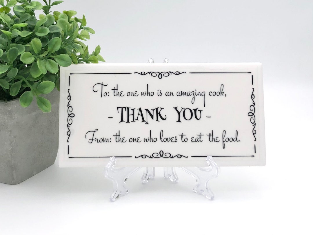 Thank You Cook Gift/camp Cook Gift/gift From Kid to Mom/good Cook Sign ...