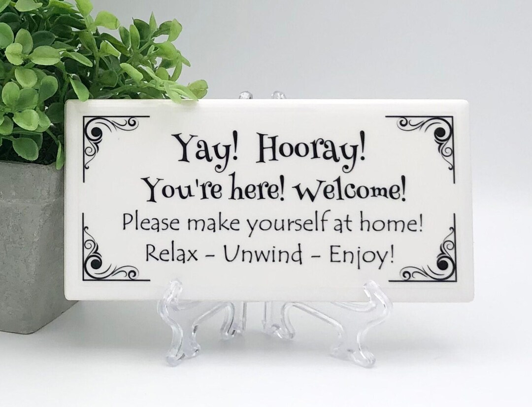 Guestroom Sign/yay Hooray You're Here Welcome Make - Etsy