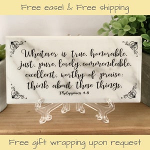 Philippians 4:8 Sign Made of Ceramic Tile/whatever is True | Etsy