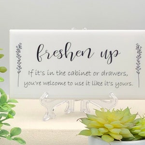 Guest Bathroom Sign/freshen Up/restroom Help Yourself Sign/welcome to ...