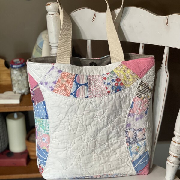 Vintage Quilt Tote Bag - Etsy