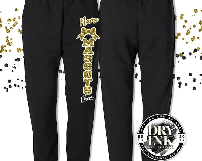 Custom Glitter Cheer Sweatpants, Personalized Glitter Cheer Joggers ...