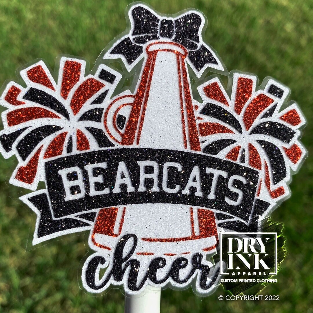 Custom Cheer Stickers, Personalized Glitter Decal Sticker With Large ...
