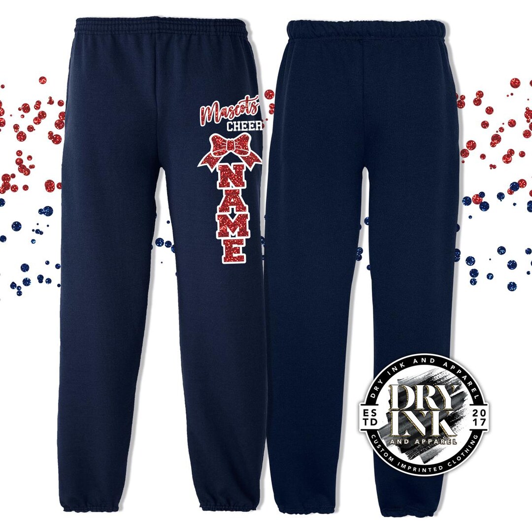Custom Glitter Cheer Sweatpants, Personalized Glitter Cheer Joggers ...