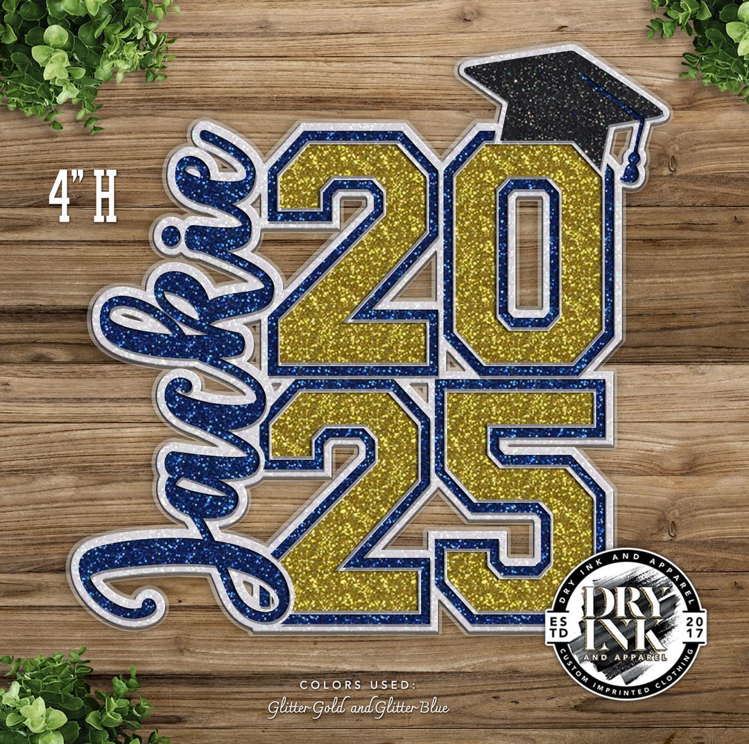 Personalized Glitter Grad Decal Sticker - Etsy