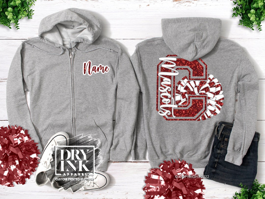 Custom Cheer Sweatshirt, Cheer Letter Poms, Cheer Jacket, Cheer Coach ...