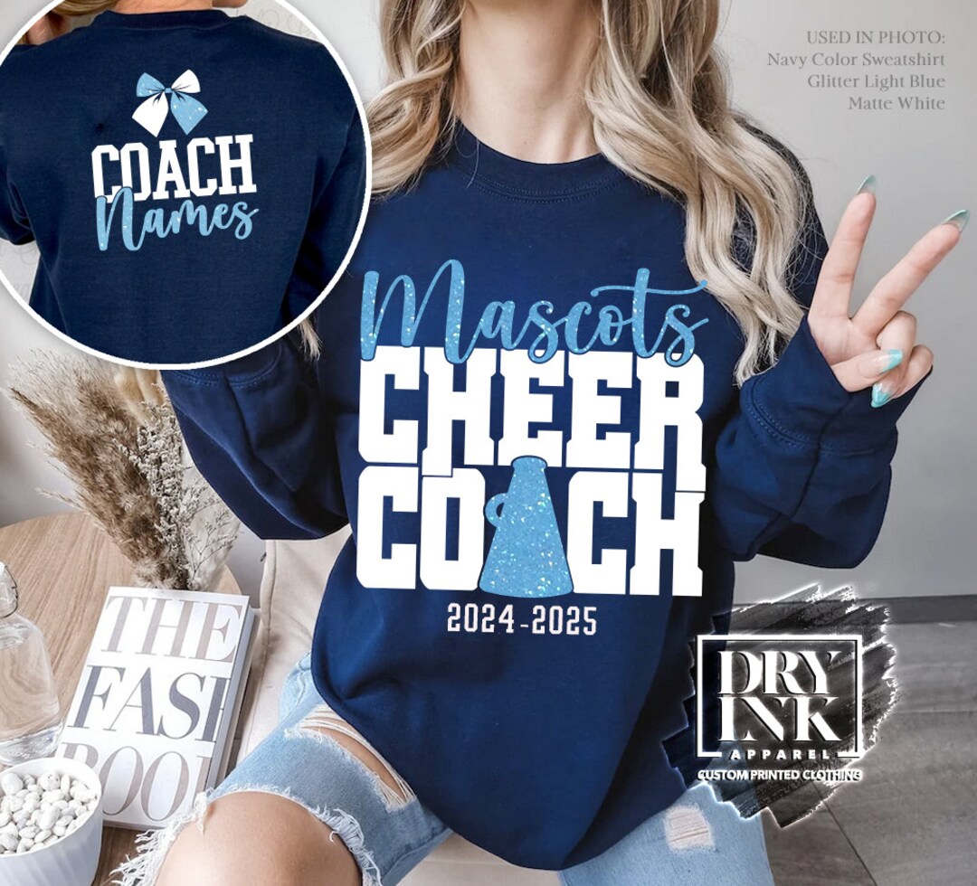 Custom Cheer Sweatshirt, Cheer Coach, Glitter Cheer Coach Sweater ...