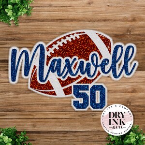Custom Football Stickers, Personalized Glitter Football Decal Sticker ...