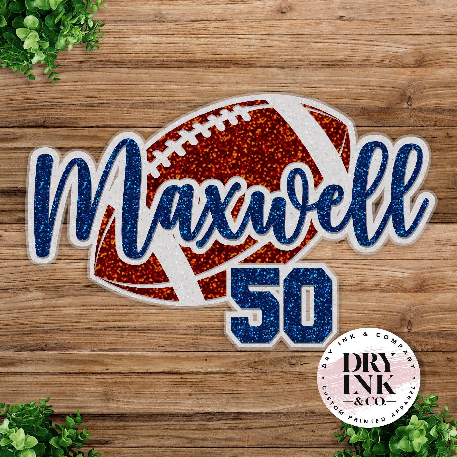 Custom Football Stickers Personalized Glitter Football Decal - Etsy