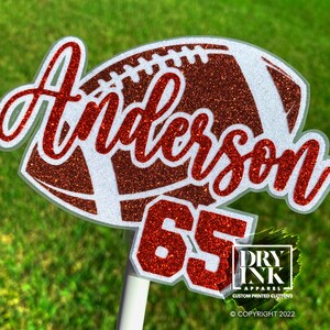 Custom Football Stickers, Personalized Glitter Football Decal Sticker ...