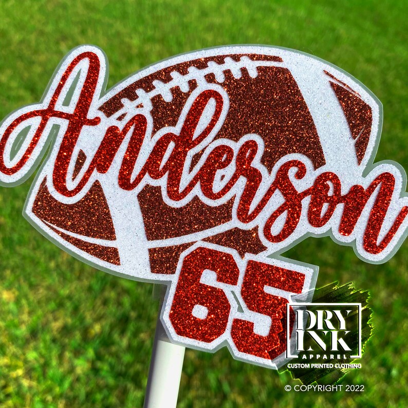 Custom Football Stickers Personalized Glitter Football Decal - Etsy
