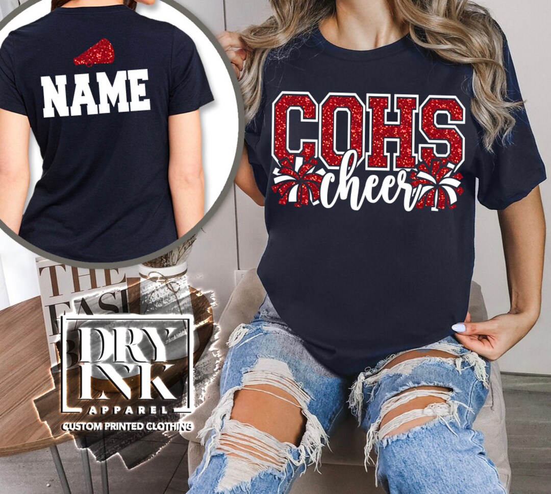 Reserved for COHS, Glitter Team Initials With Poms on Adult Unisex Navy ...
