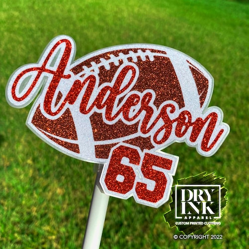 Custom Football Stickers Personalized Glitter Football Decal - Etsy