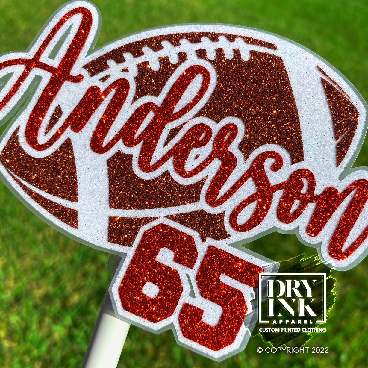 Custom Football Stickers Personalized Glitter Football Decal - Etsy