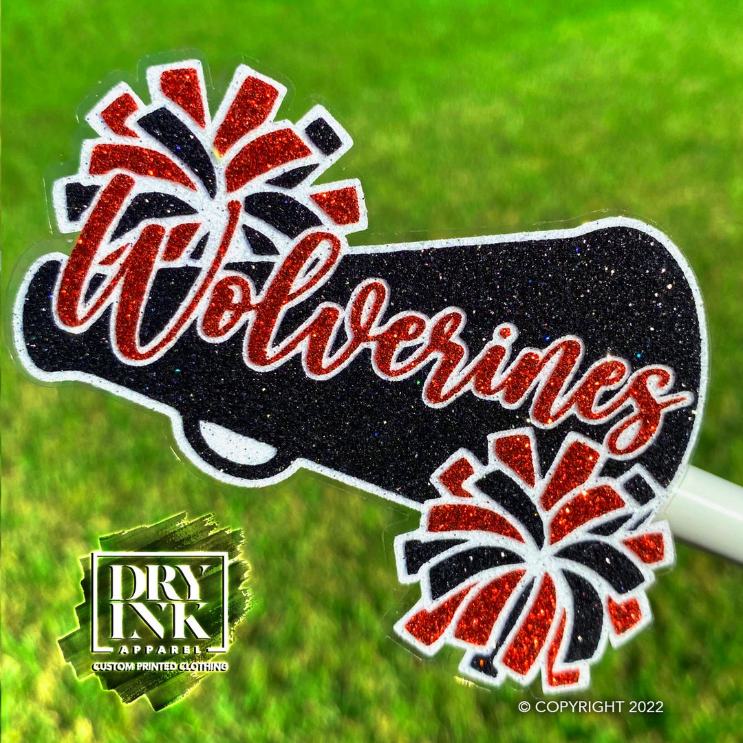 Custom Cheer Stickers, Glitter Cheer Bucket Stickers, Cheer Locker ...