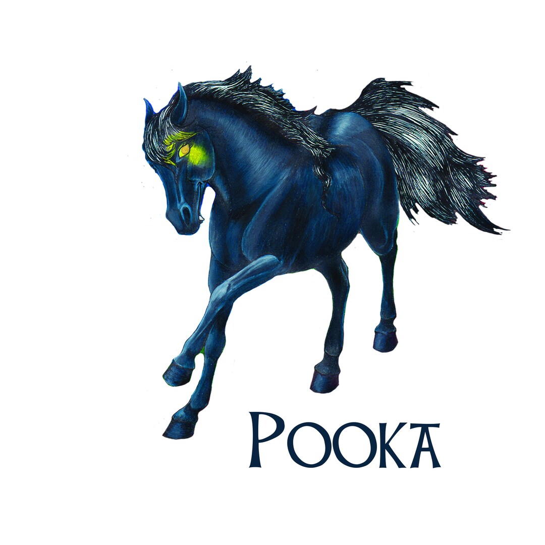 Pooka Galloping Black Horse Vinyl Sticker - Etsy