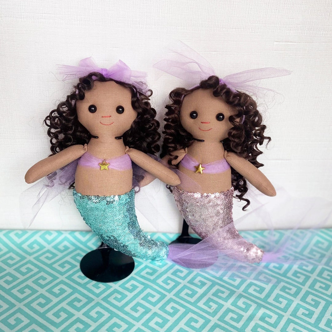 Mermaid Dollsblue or Pink Black Dolls. Latin Dolls. Mixed Race Dolls - Etsy