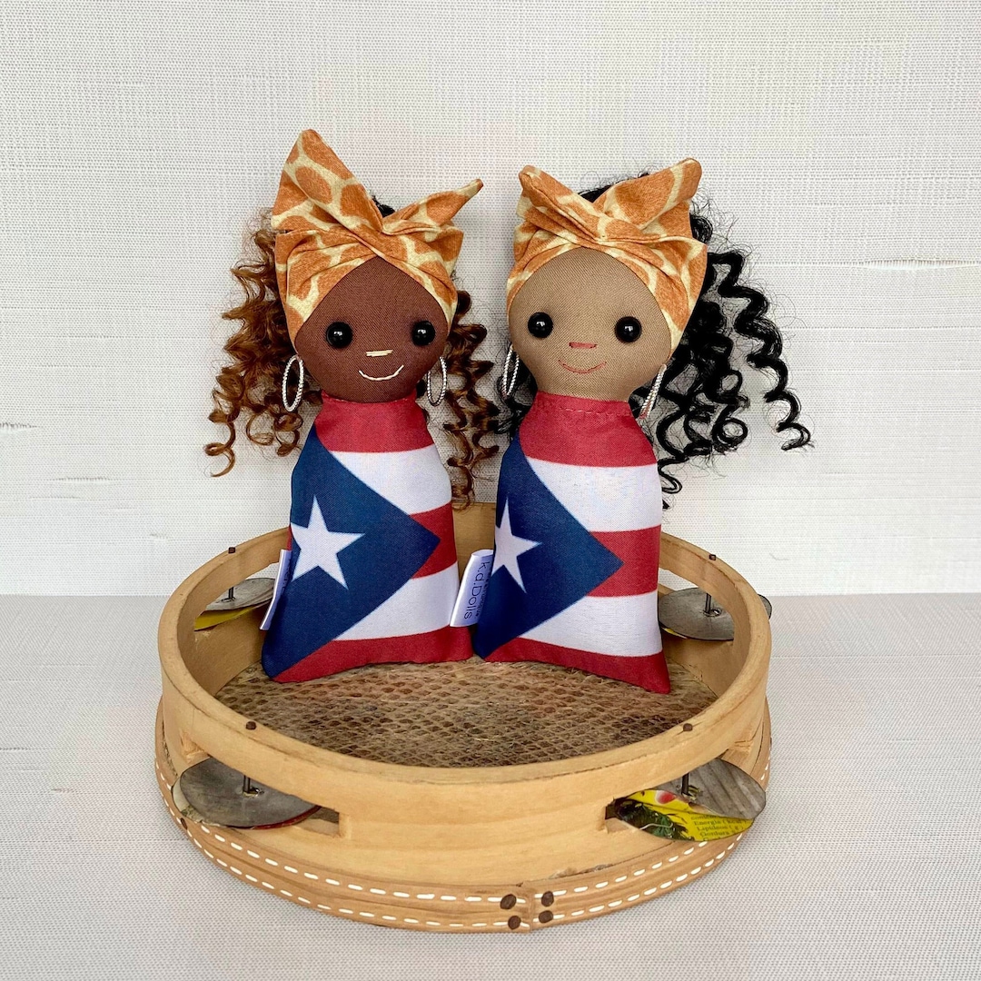 Flag Doll Puerto Rico brown or Tan Latin Latina Dolls, Caribbean Dolls ...