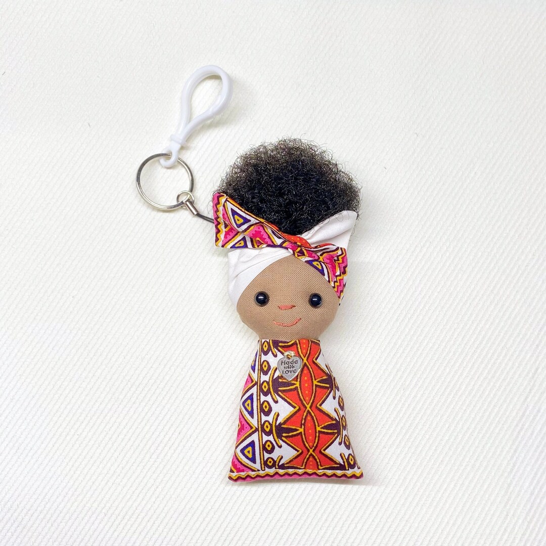 Black Doll Keycain. Bag Charm. African American. African Fabric. - Etsy