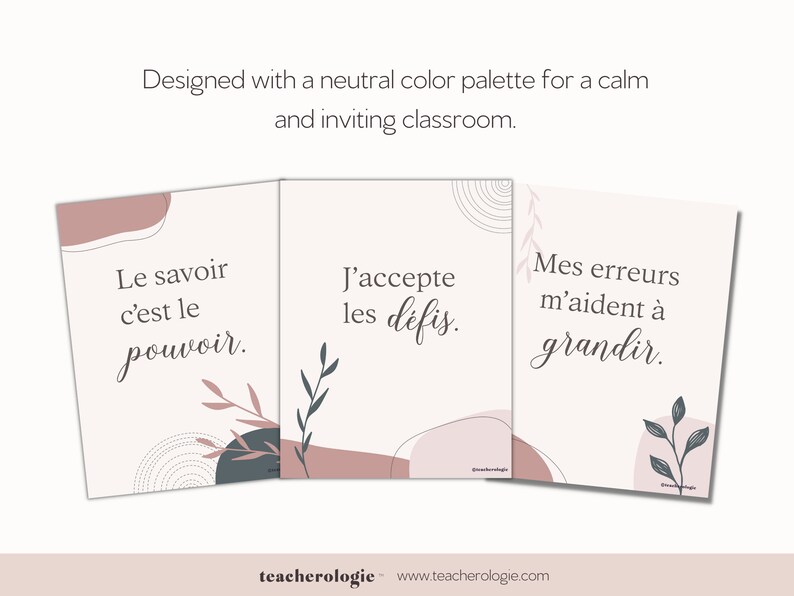 French Mindset Posters Classroom Decor Boho Prairie - Etsy