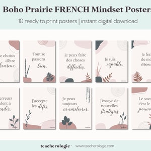 French Mindset Posters Classroom Decor Boho Prairie - Etsy