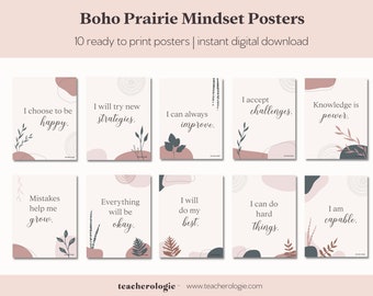 French Mindset Posters Classroom Decor Boho Prairie - Etsy