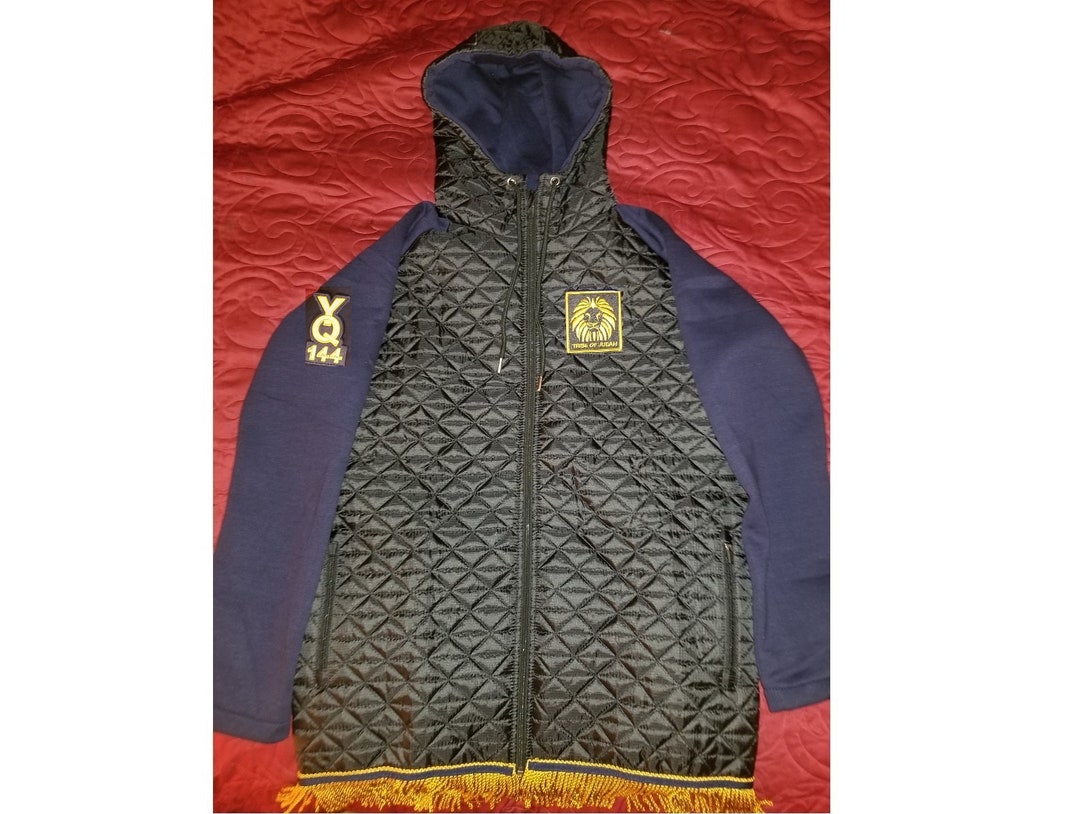 Hebrew Israelite TRIBE OF JUDAH Hooded Hybrid Mini Bubble Jacket blue ...