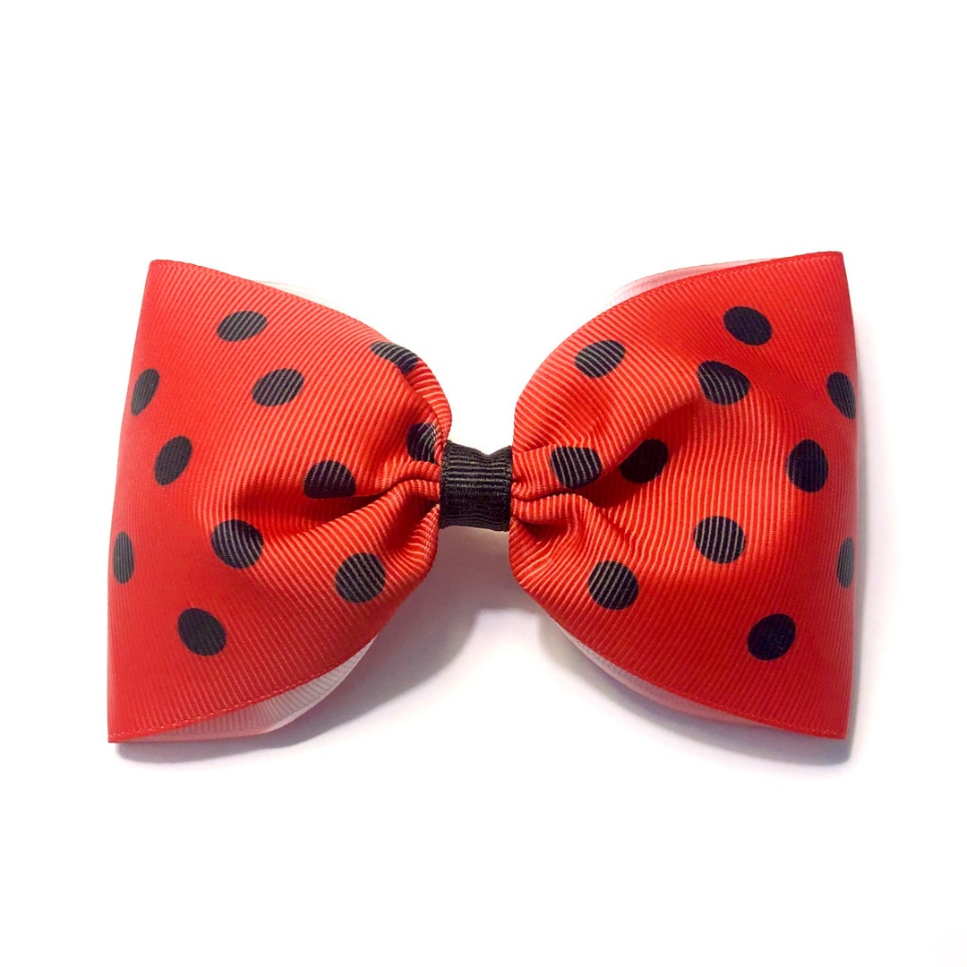 Red Polka Dot Ladybug Hair Bow - Etsy