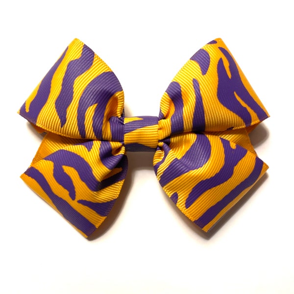 Purple Hair Bow - Etsy