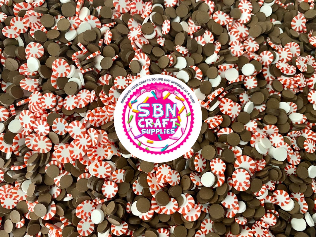 NEW Chocolate Peppermints Christmas Themed Fake Sprinkles Polymer Clay ...