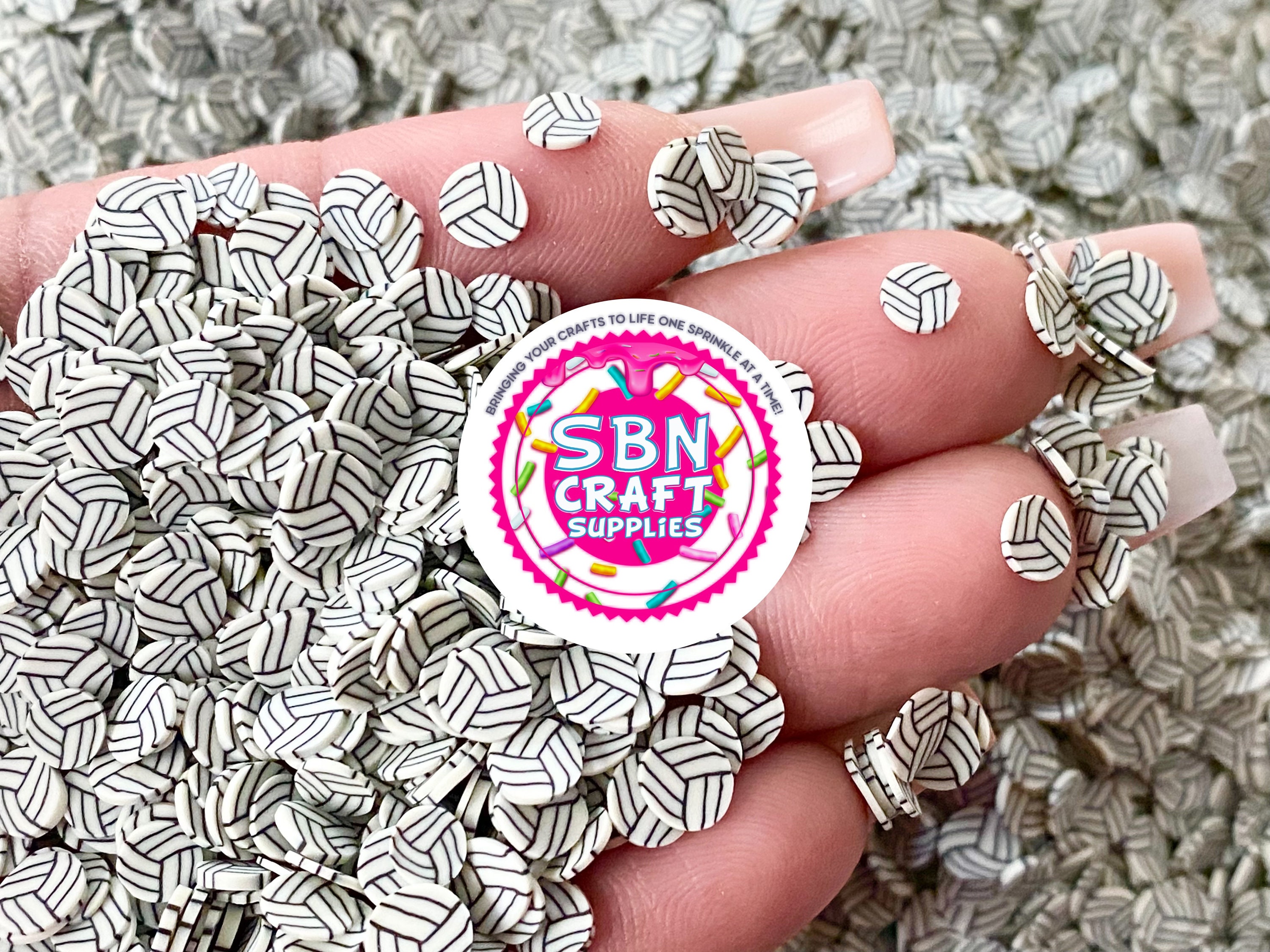 Cabochons Embellishments Kids' Crafts NEW 5mm Volley Ball Fimo Slices ...