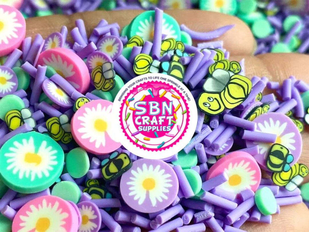 NEW Nature's Garden Flower and Bees Fimo Slice Fake Sprinkles Clay ...