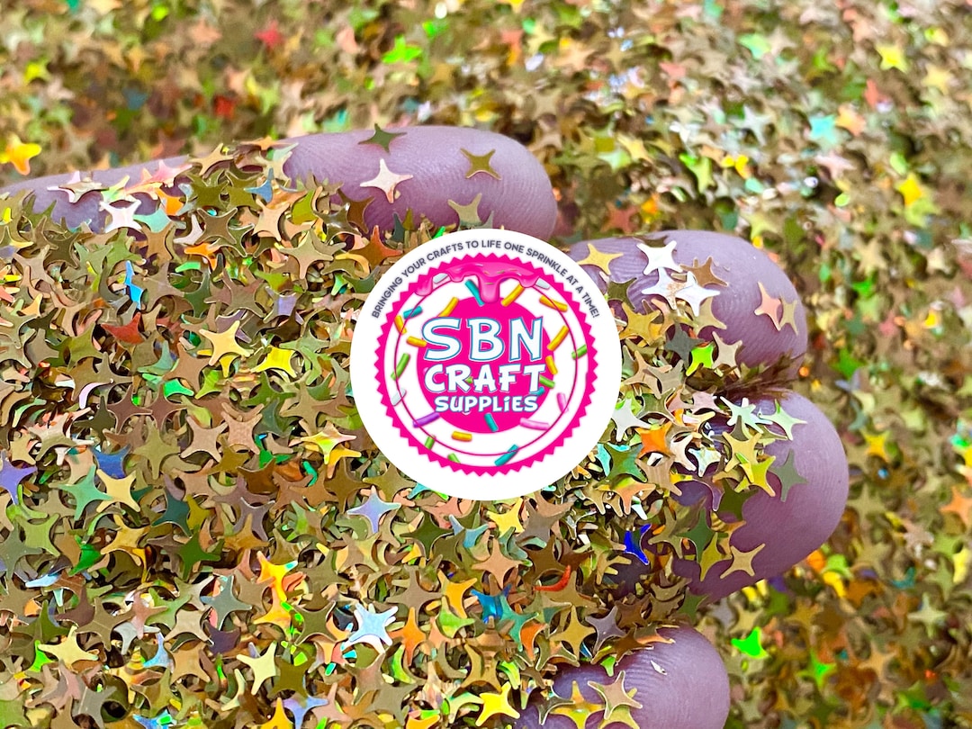 NEW 4mm Gold Four Point Star Shaped Glitter Chunky Glitter - Etsy
