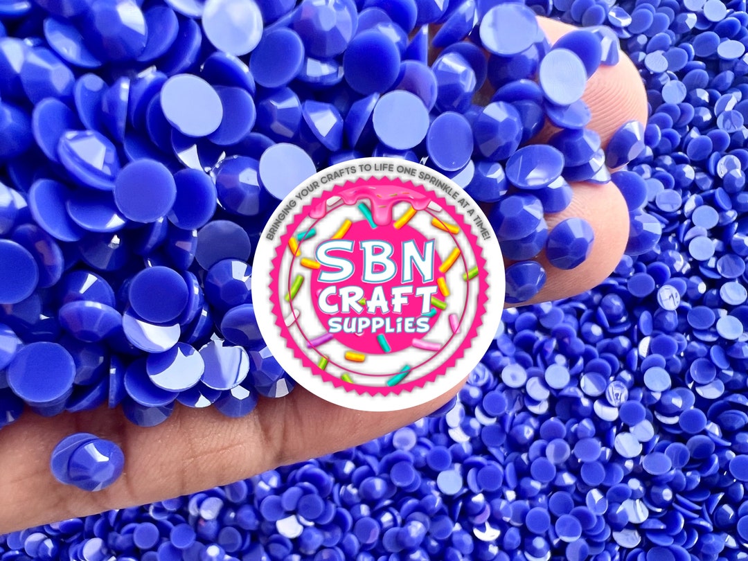 Cobalt Blue Opaque Jelly Flatback Resin Rhinestones NO AB - Etsy