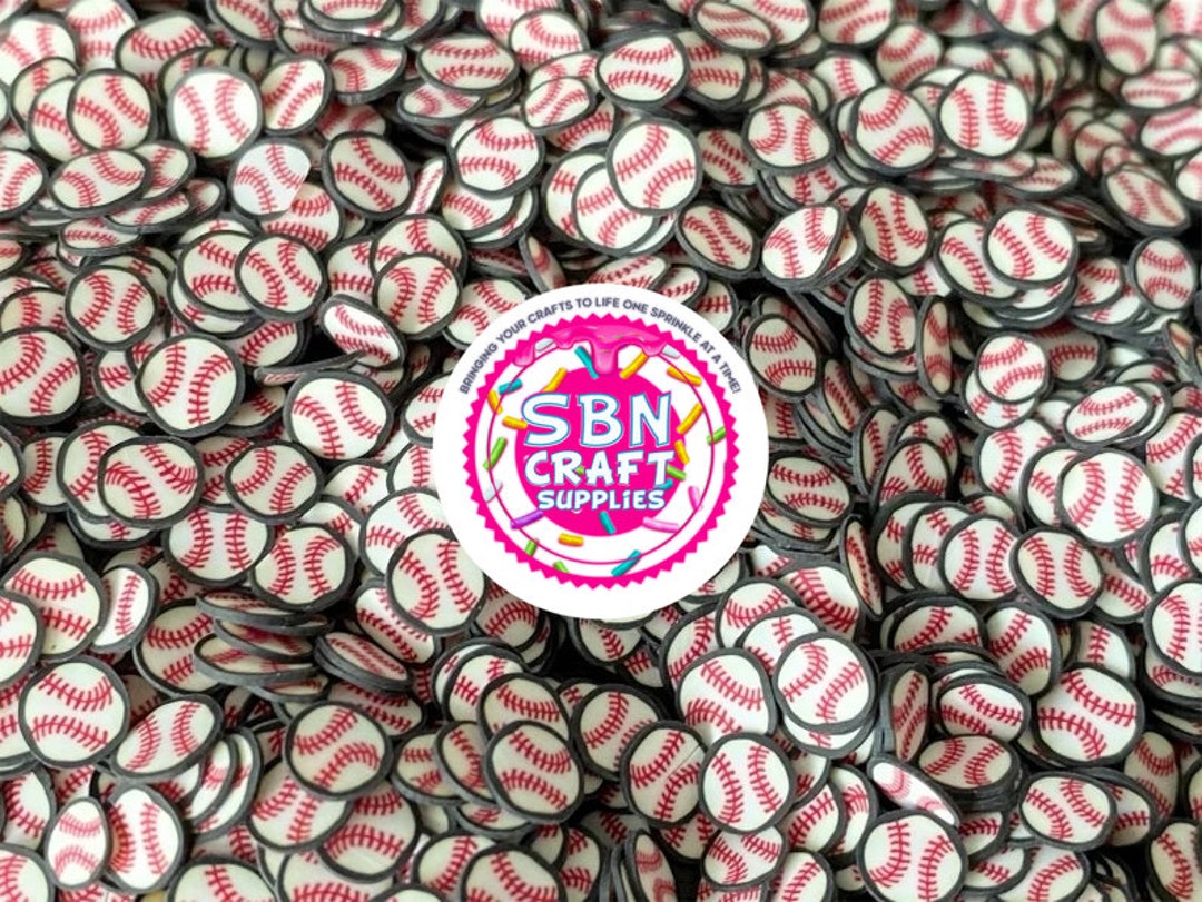 50 Gram 5mm Baseball Style 1 Fimo Slices Sports Themed Fake Sprinkles ...