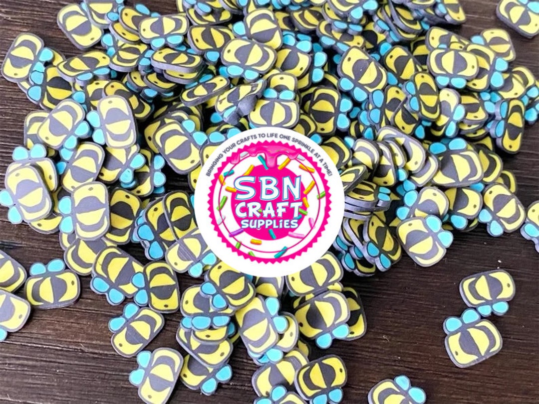 50 Gram 10mm Blue and Yellow Bumblebee Fimo Slice Fake Sprinkles ...