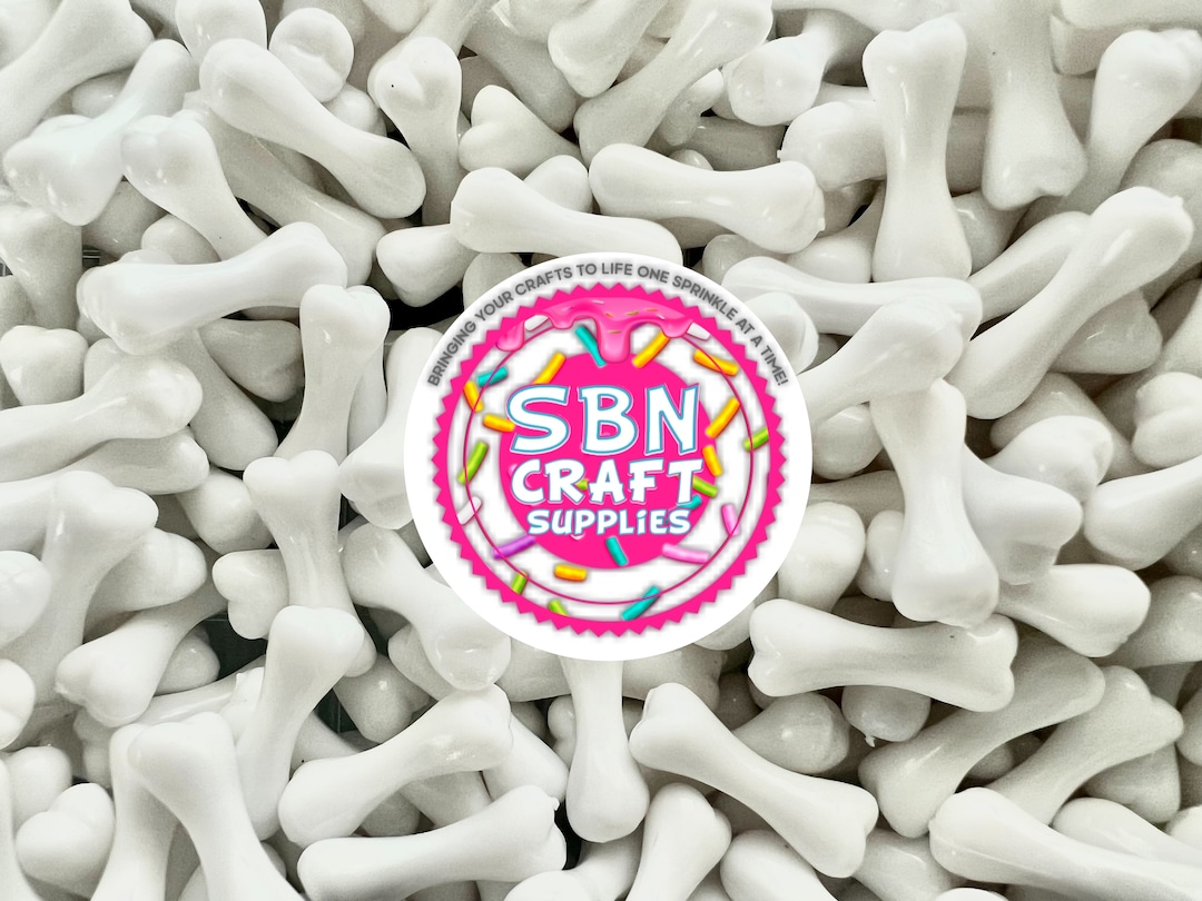 NEW 5pc Miniature Skeleton Bones White Plastic Fake Bone Cabochon ...