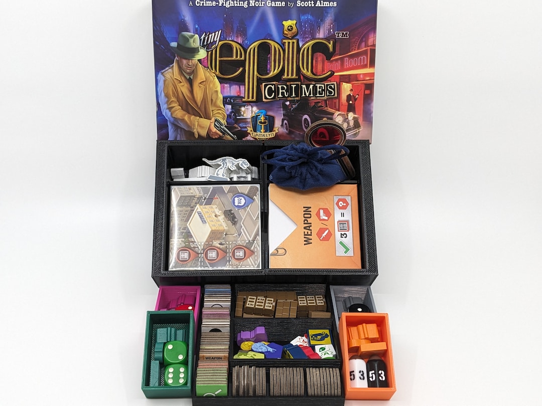 Tiny Epic Crimes and Kingpins Expansion Combined (sleeved) Insert - Custom - Divider - Sorter ...