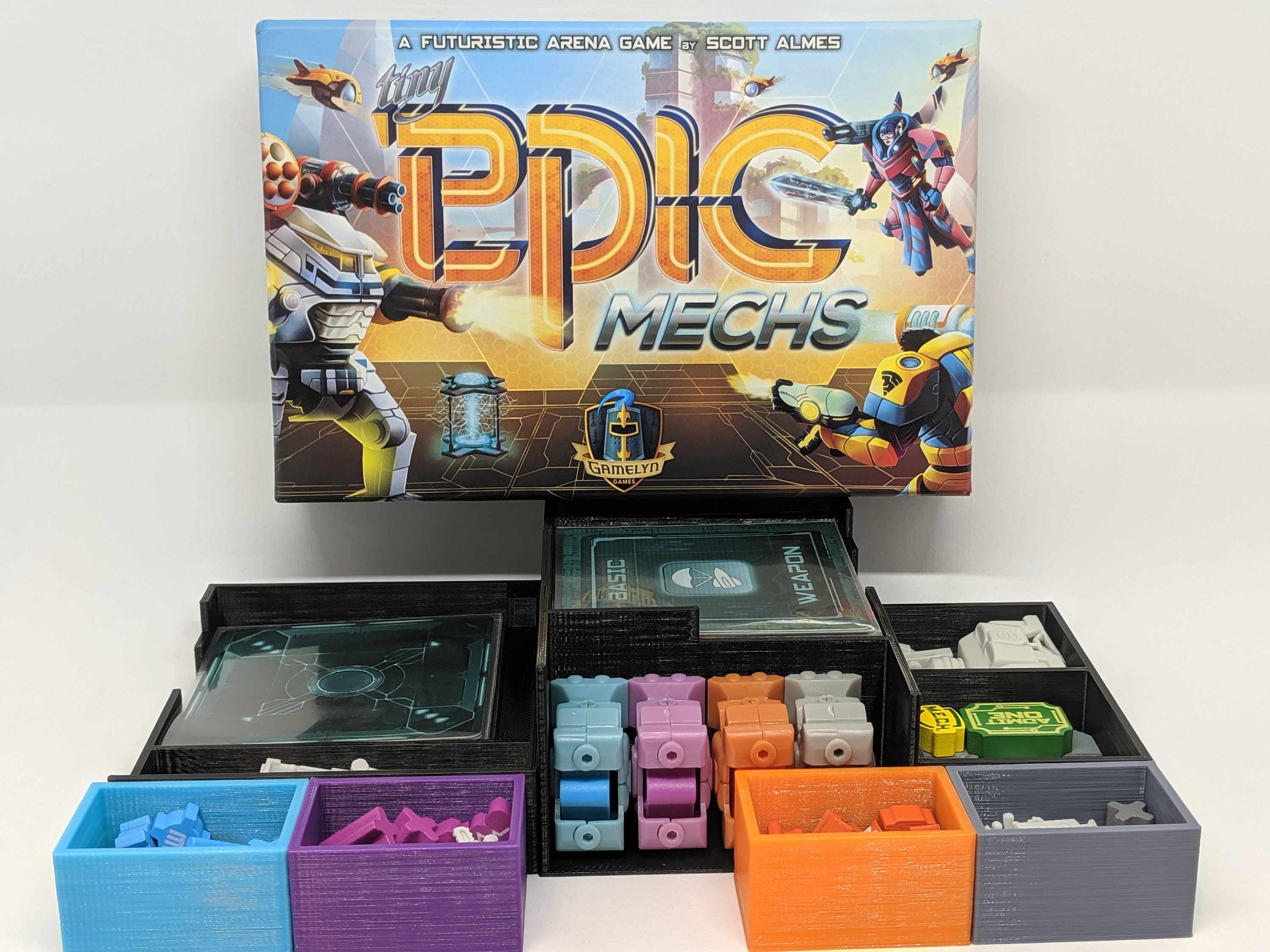 Tiny Epic Mechs (sleeved) Insert Upgrade - Custom - Divider - Sorter - Card Game - Token - Gamer ...