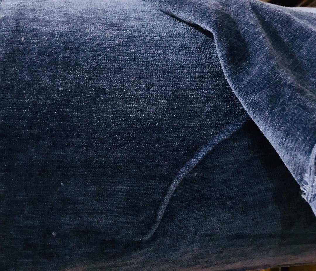 Double - Sided Chenille Upholstery Fabric- Blue Chenille for Curtains ...