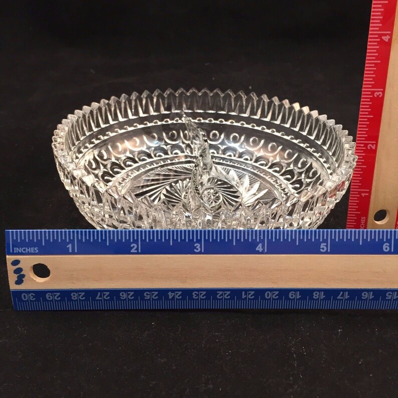 Clear Crystal Cut Glass Divided Plate - Etsy