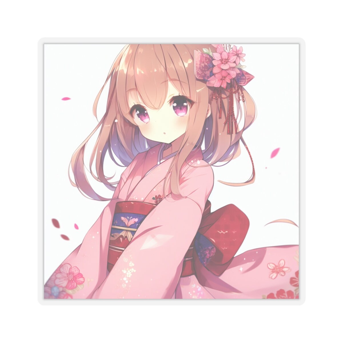Anime Stickers Anime Girl Kimono Cute Anime Anime Girl Stickers Kawaii ...