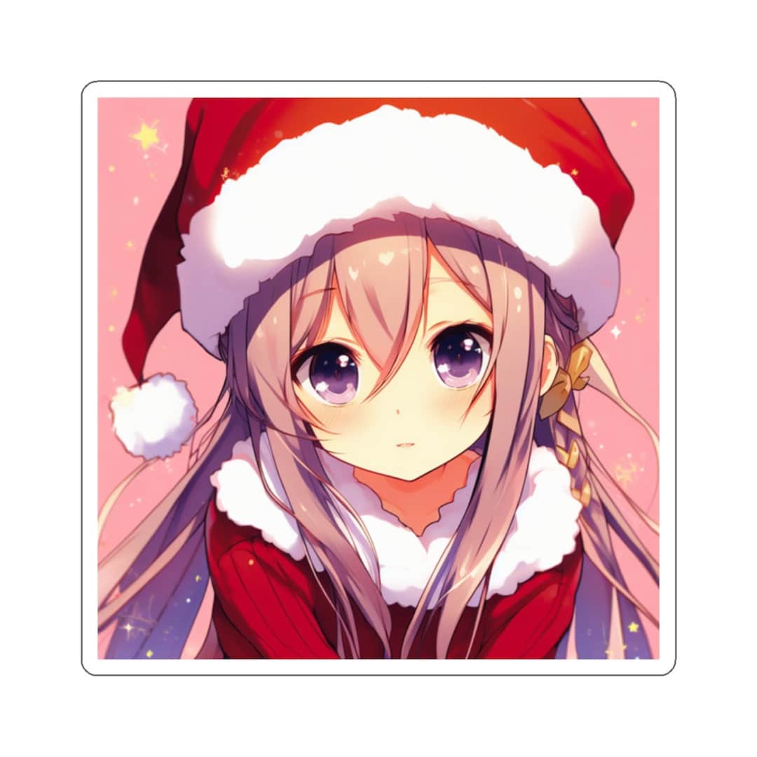 Anime Stickers Anime Girl Santa Hat Cute Anime Anime Girl Stickers ...